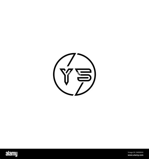 Ys Simple Outline Concept Logo And Circle Of Initial Design Black And White Background Stock