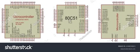 Conditional Graphic Designations Microcontroller Chips Icons Stock