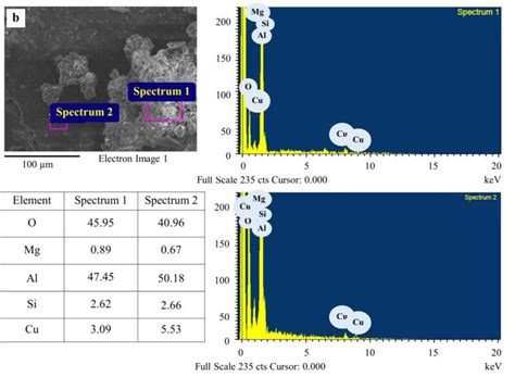 Eds Point Analysis Of Wear Debris At Aplied Loads Of A 25n And B 65n Download Scientific