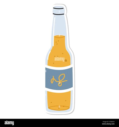 Sticker Bottle Of Beer Isolated Vector Lager Beer Stock Vector Image