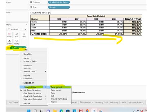 Tableau Visualizations Table Calculations In Tableau
