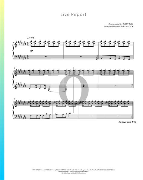 Live Report Toby Fox Piano Sheet Music Oktav