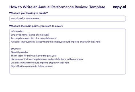 Annual Performance Review Templates How To Write And Examples