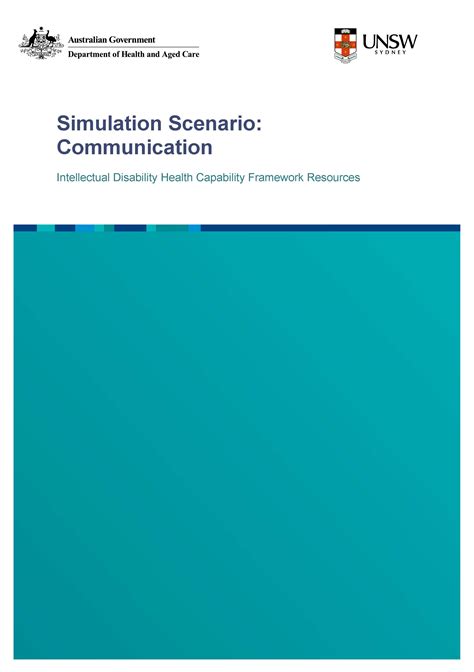Intellectual Disability Health Capability Framework Simulation Scenario