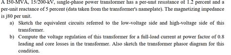 solved a 150 mva 15 200 kv single phase power transformer