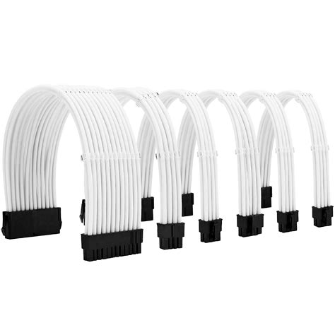 White Psu Pc Cable Extensions Power Supply Cable Extensions Pc Cables Gpu Cable Kit Nebulabs