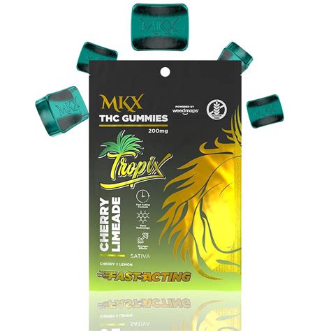 Mkx Tropix Gummies Cherry Limeade 100mg Mkx Oil Co