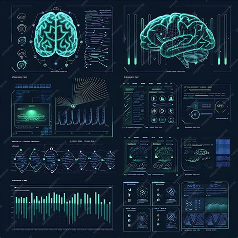 premium photo design of brain computer interface graphic display with