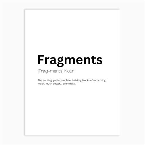 Fragments Definition Meaning 1 Art Print By Kaigozen Fy