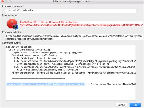 Python 3x Unable To Install Package Datasets Using Pip And Pip3