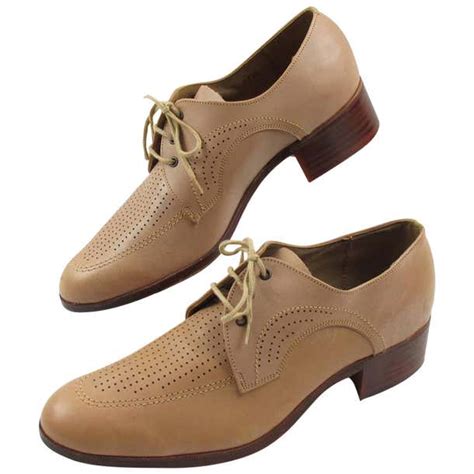 1950s Nude Leather Derbys Men Shoes Size 41 Or 8 5 Us For Sale At
