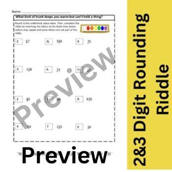 Rounding Riddle With 2 3 Digits By The Educator Generator TPT