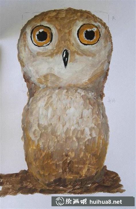 可爱的猫头鹰水粉画如何画？绘画吧 画画