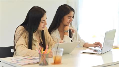 Woman Working On Table Premium Photo