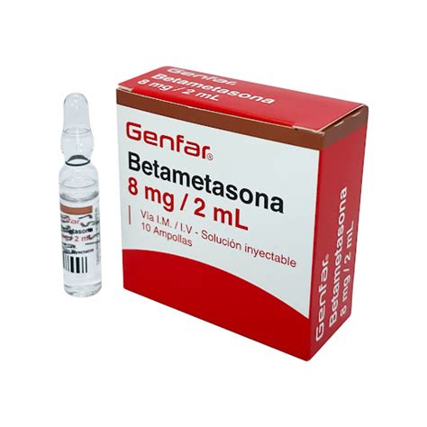 Betametasona 8mg2ml Genfar Inyectable X 1 Und