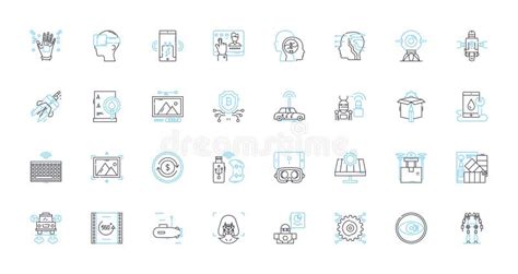 Cyber Technology Linear Icons Set Encryption Firewall Malware Hacking Phishing Passwords