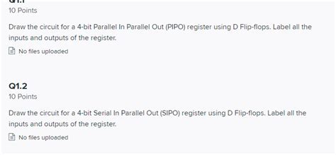 solved 10 points draw the circuit for a 4 bit parallel in
