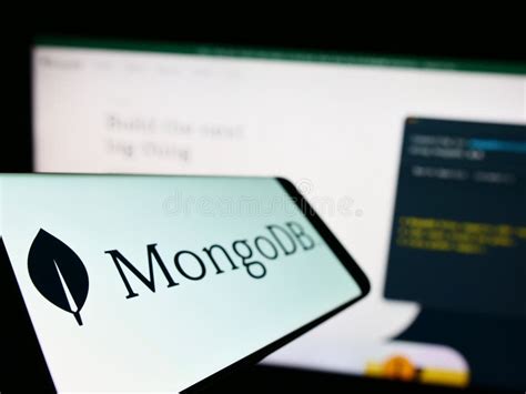 Cellphone With Logo Of American Database Software Company Mongodb Inc