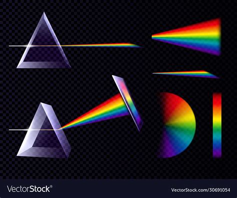Prism Light Spectrum Set Royalty Free Vector Image