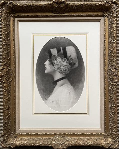 Frank Haviland Girl In A Rose Trimmed Bonnet Bada