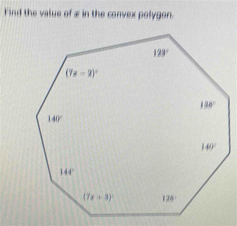 Solved Find The Value Of In The Convex Polygon [math]