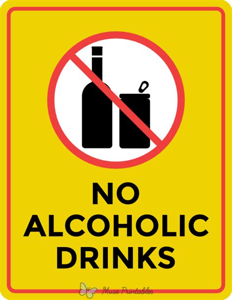 Printable No Alcoholic Drinks Sign Free Download