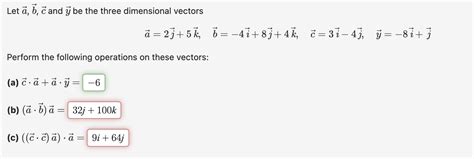 Solved Let A B C And Y Be The Three Dimensional Vectors Chegg