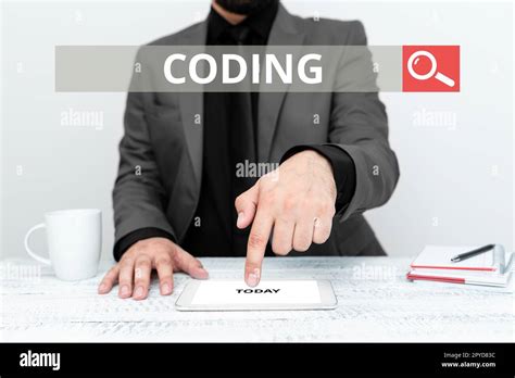 Handwriting Text Coding Conceptual Photo Assigning Code To Something