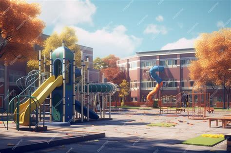 Premium Photo Elementary School Playground During Recess With Ki 00244 01