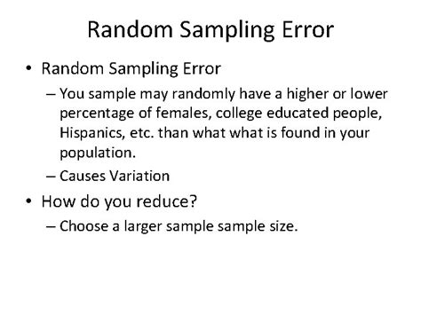 Causes Of Error In Sampling Sampling Error Sampling