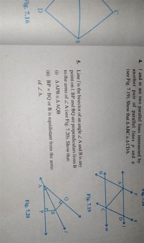 4 l and m are two parallel lines intersected by another pair of parallel