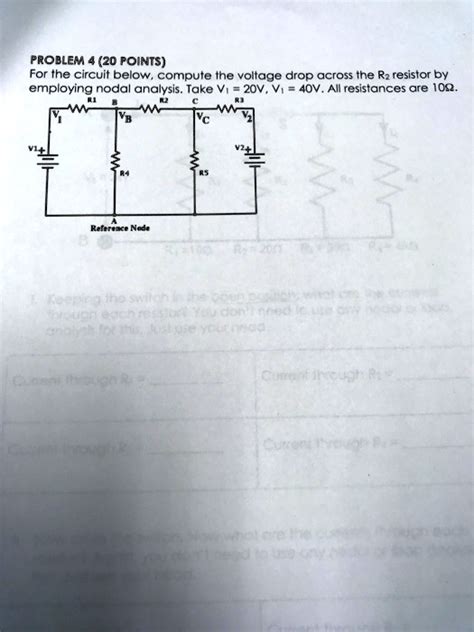 problem420points for the circuit below compute the voltage drop across