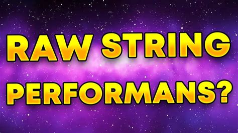 Raw String Literalin Performansa Etkisi C 11 Youtube