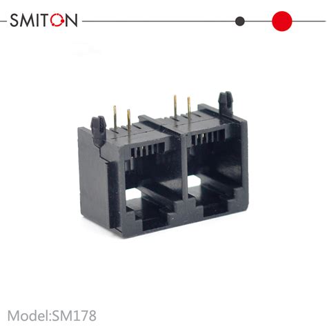 Plastic Female Connector Rj11 Modular Jack 6p2c 2 Ports Socket Rj11 Female Jack 2 Ports And