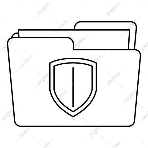 Folder Outline Clipart Hd Png Protected Folder Icon Outline Vector Internet Mobile Single