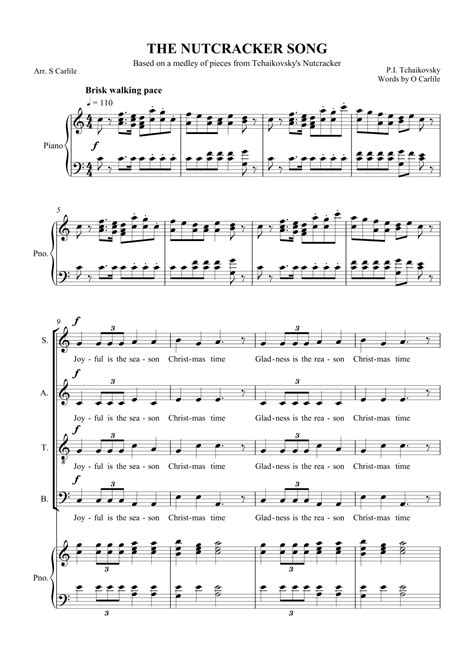 The Nutcracker Song Arr Scmusic By Tchaikovsky Sheet Music For Satb Choir At Sheet Music Direct