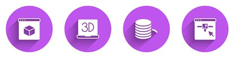 3d 프린터 필라멘트 설정 및 긴 그림자가 있는 아이콘 설정 벡터 3차원 형태에 대한 스톡 벡터 아트 및 기타 이미지 3차원 형태 그래픽 프린트 그림자 Istock