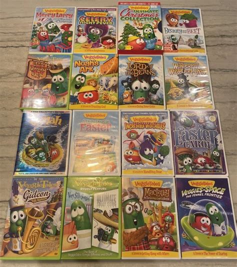 Veggie Tales Dvd Lot Of 16 Religious Preschool Homeschool Christmas