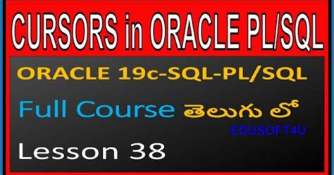 Cursors In Oracle PL SQL ORACLE SQL PL SQL Full Course In Telugu Lesson
