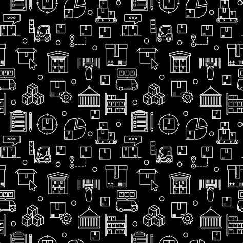 Storage Vector Seamless Dark Background Logistics Concept Line Pattern 19015402 Vector Art At