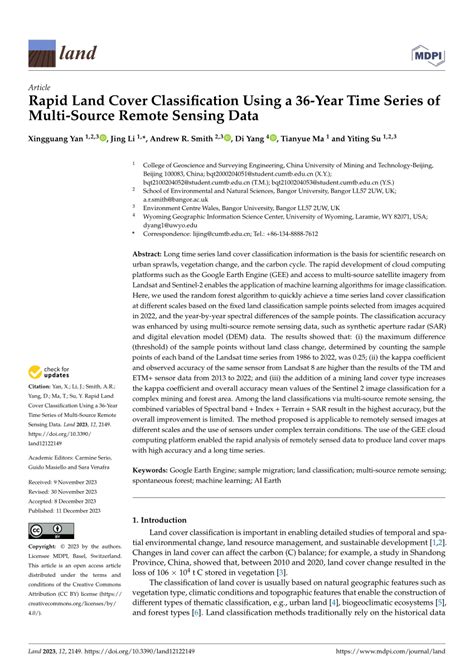 pdf rapid land cover classification using a 36 year time series of