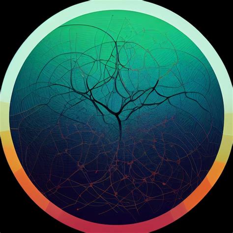 Premium AI Image A Circle With A Tree In The Middle That Has A Blue Circle In The Middle