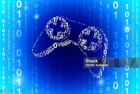 Game Controller Binary Code Blue Vector Pattern Background Stock