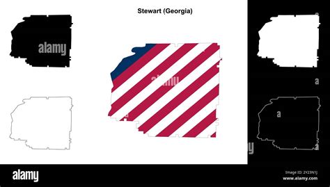 Stewart County Georgia Outline Map Set Stock Vector Image And Art Alamy