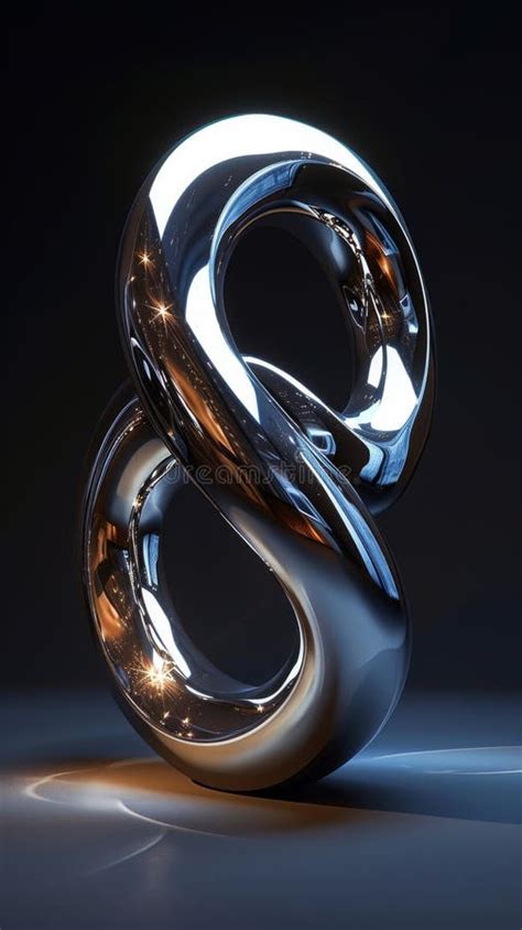 Reflective Metallic Sculpture Under Dramatic Lighting Stock Image Image Of Silver Shiny