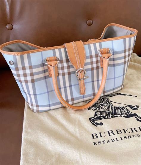 Burberry Light Blue Nova Check Handbag Womens Fashion Bags And Wallets