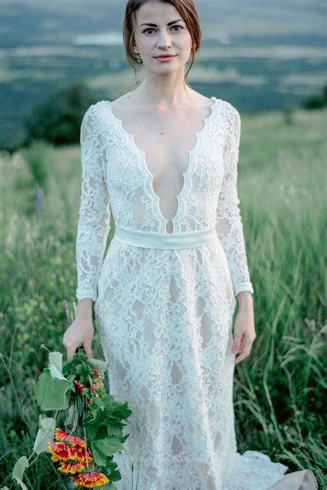 Bohemian Wedding Dress Boho Wedding Dress Sexy Wedding Etsy