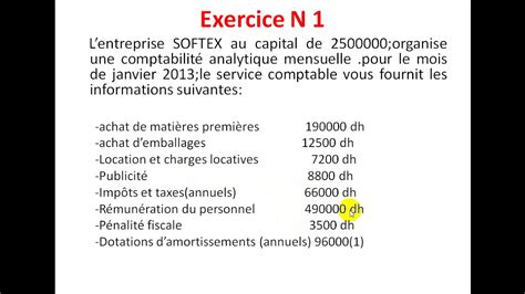 Comptabilité Analytique S3 Partie 3 Exercice 1 Youtube