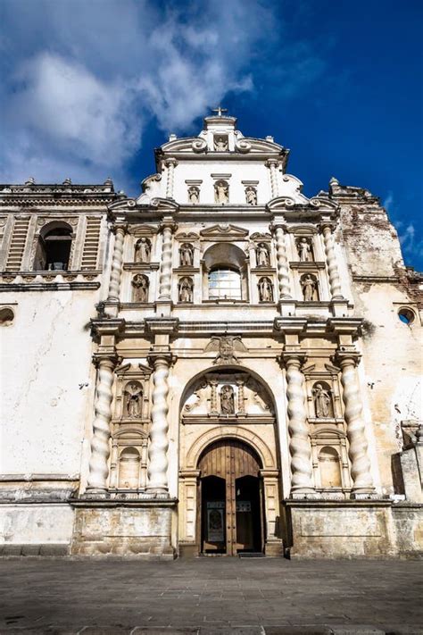 Church Of San Fransisco El Grande On Blue Sky Vertical Antigua