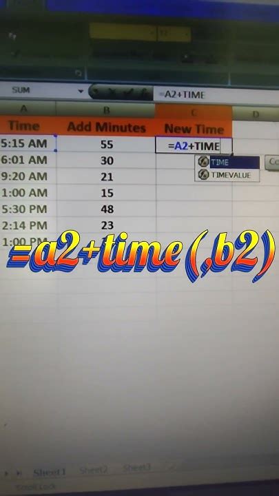 Excel Trick Add Minutes In Time Exceltricks Exceltricks Tutorial Microsoftexcel Pc Yt